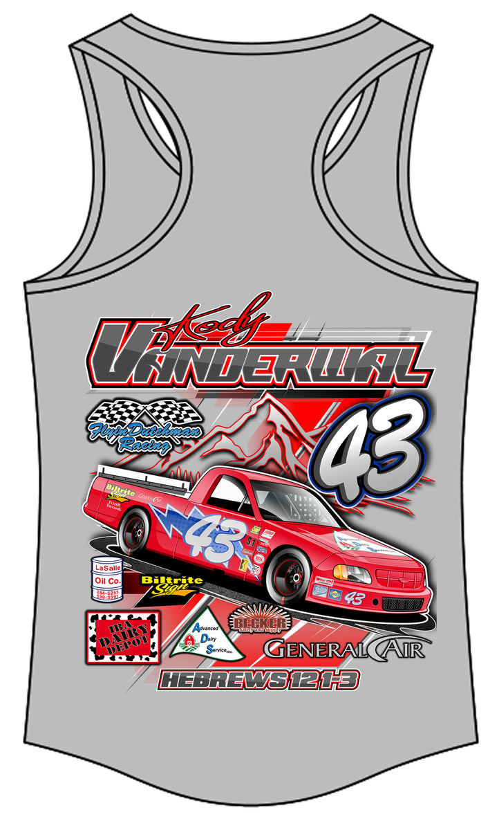 Kody Vanderwal Truck Women's Racerback Tank Tops – shorttrackheroes
